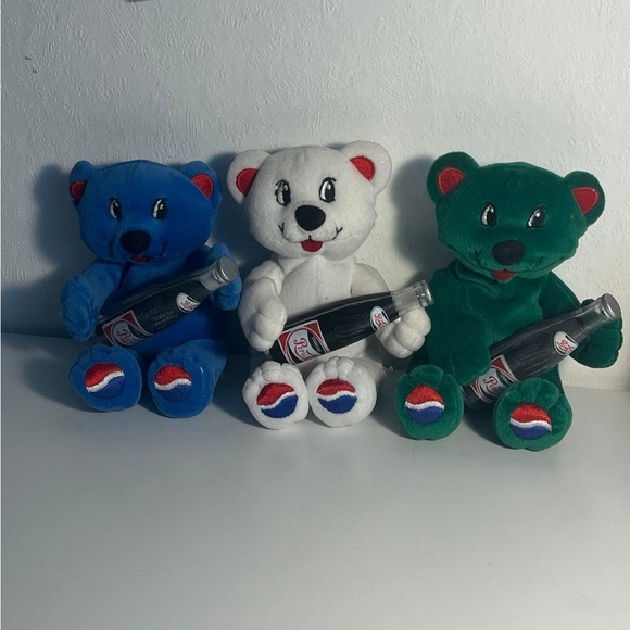 Toys | Vintage Pepsi Cola Stuffed Bear Plush Lot | Poshmark